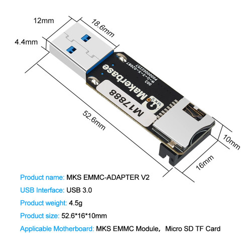 Makerbase MKS USB EMMC adapter - hiter in zanesljiv prenos podatkov